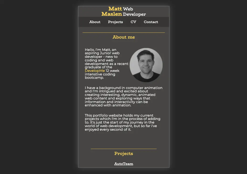 Matthew Maslen - Web Developer
